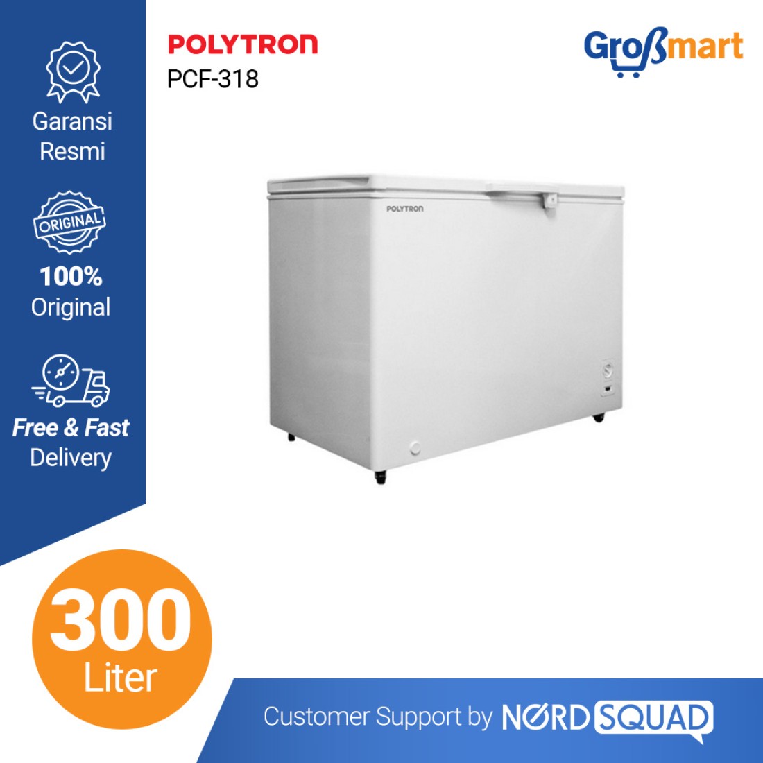 CHEST FREEZER POLYTRON 300 LITER PCF 318 / PCF-318
