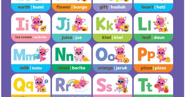 Poster Pinkfong - Alphabet (Bahasa Indonesia-Inggris)